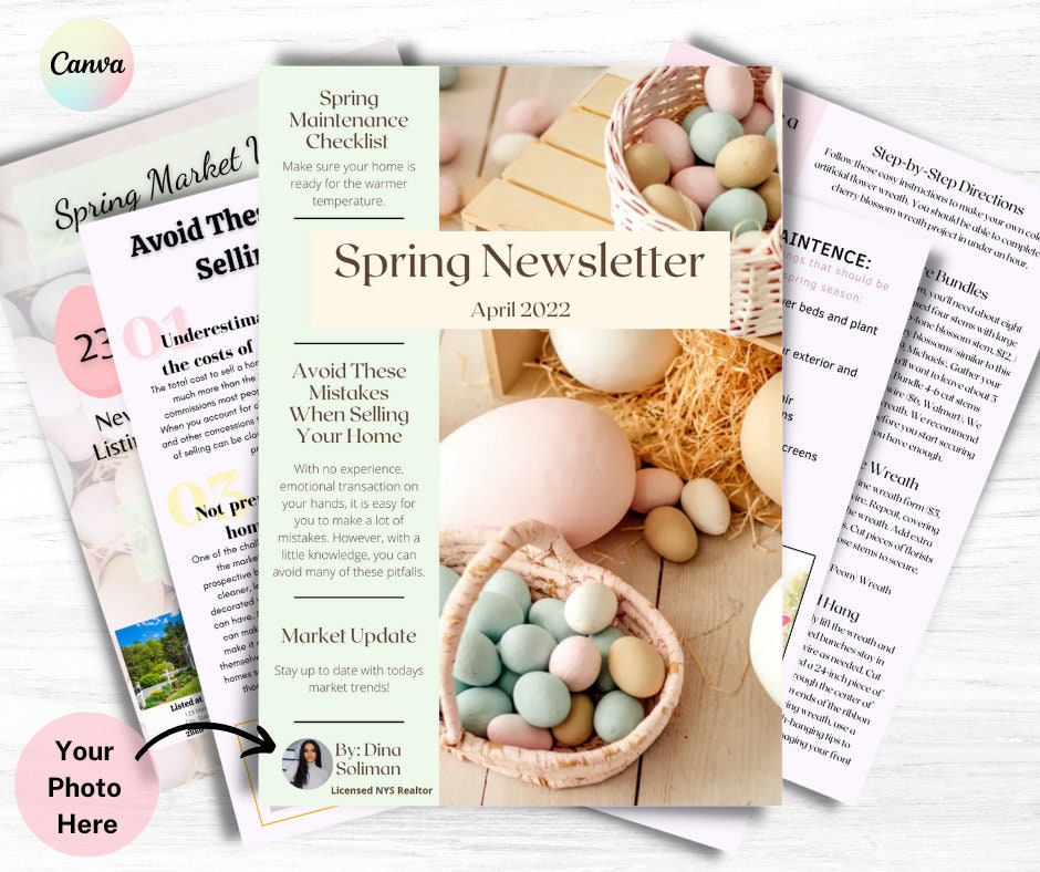 Spring Newsletter, Real Estate Newsletter TEMPLATE, Modern Real Estate ...