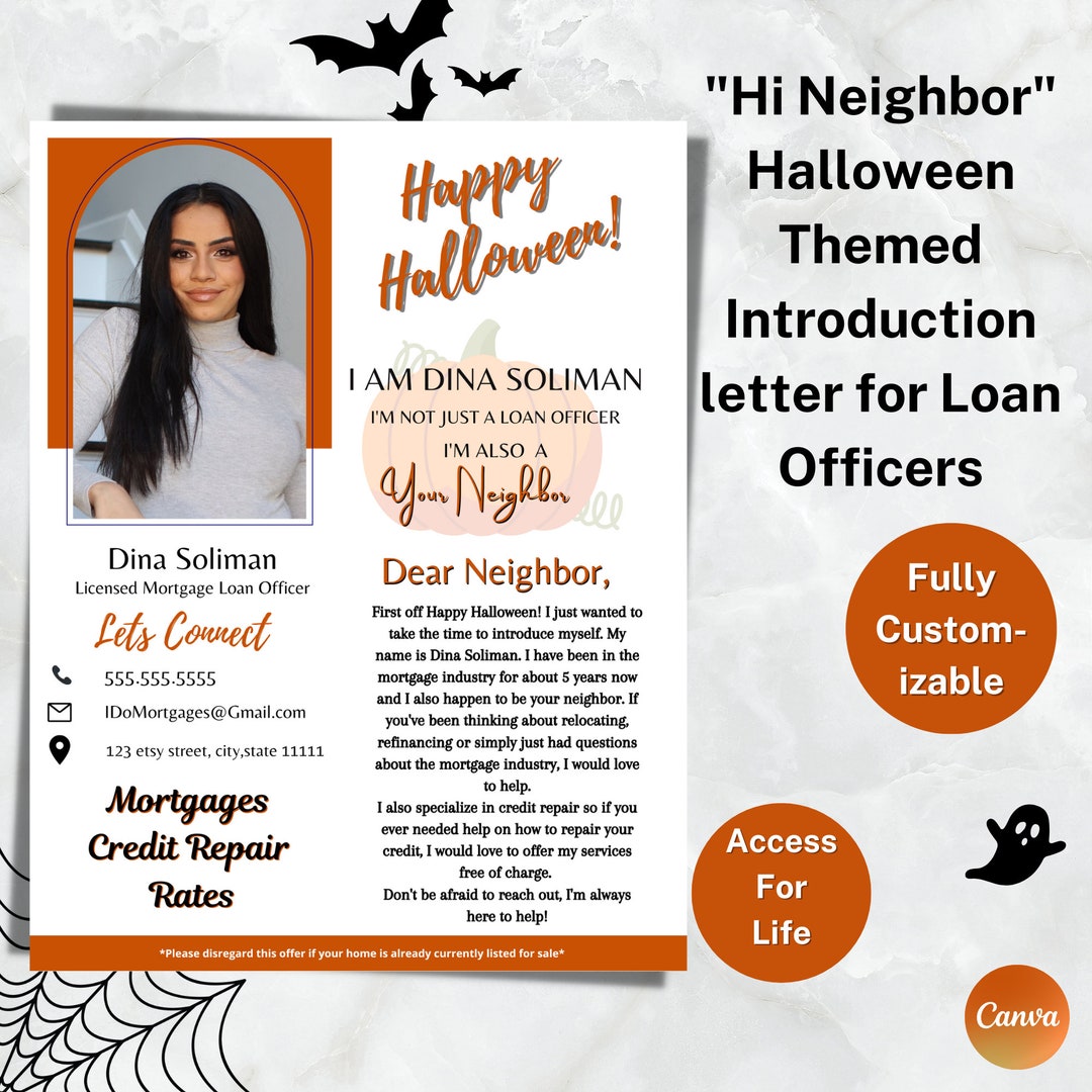 Dear Neighbor Halloween Loan Officer Letter, MLO Newsletter TEMPLATE ...