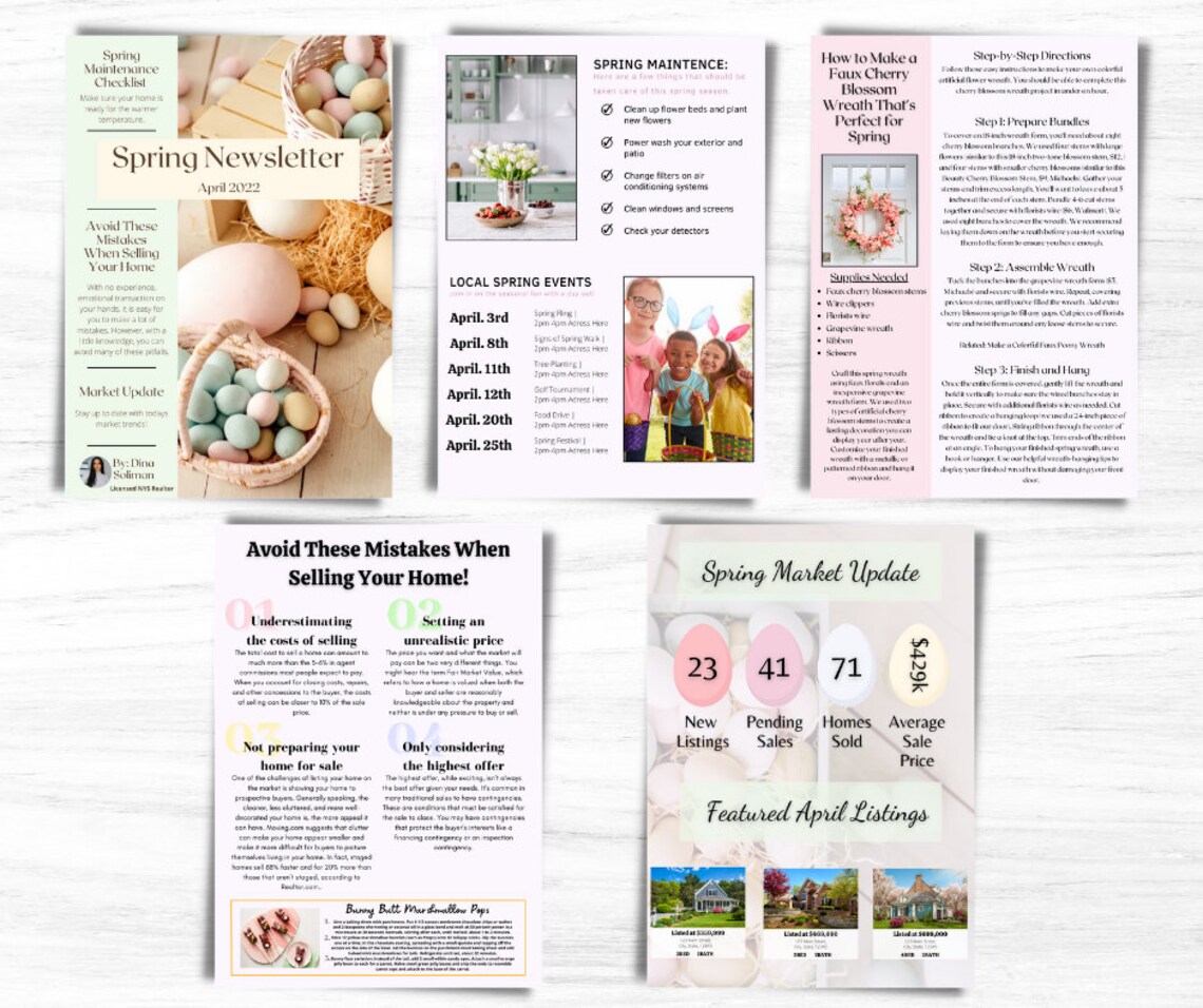 Spring Newsletter, Real Estate Newsletter TEMPLATE, Modern Real Estate ...