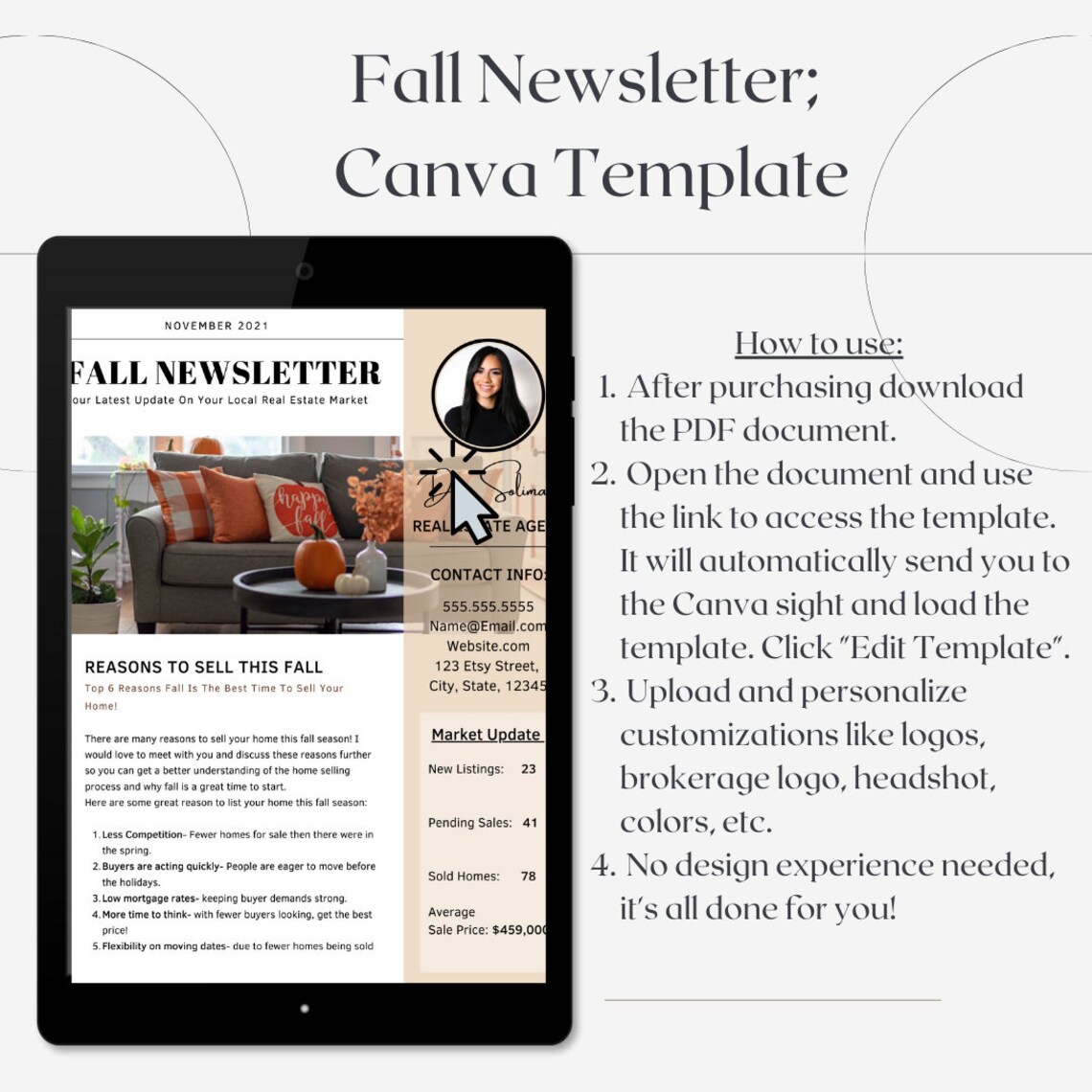 Real Estate Fall Newsletter TEMPLATE, Fall 2021, Modern Real Estate ...