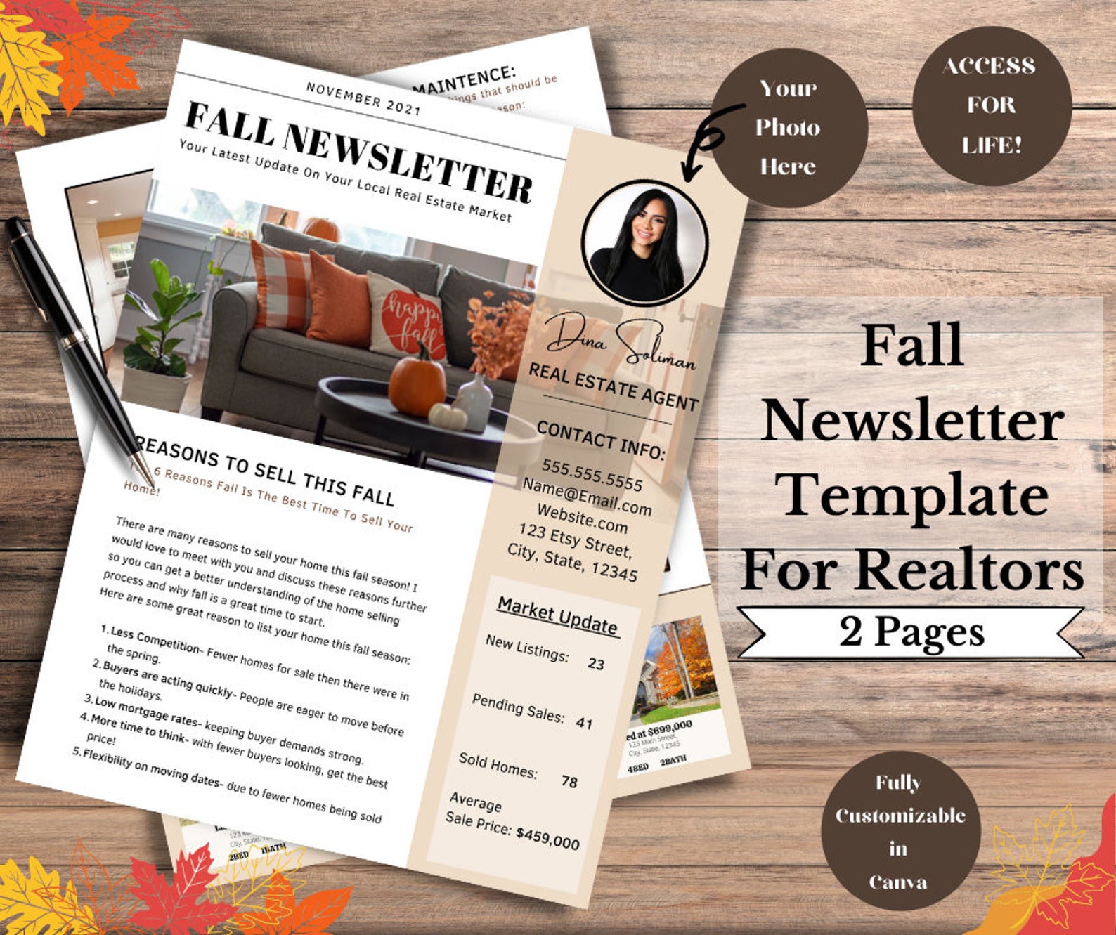 Real Estate Fall Newsletter TEMPLATE, Fall 2021, Modern Real Estate ...