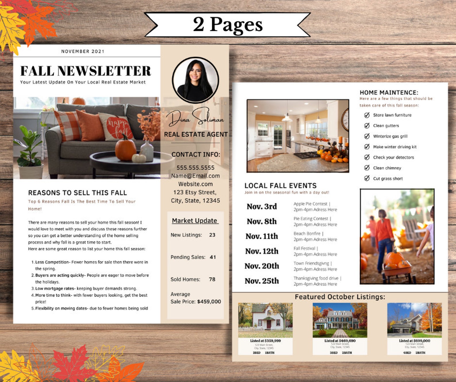 Real Estate Fall Newsletter TEMPLATE, Fall 2021, Modern Real Estate ...