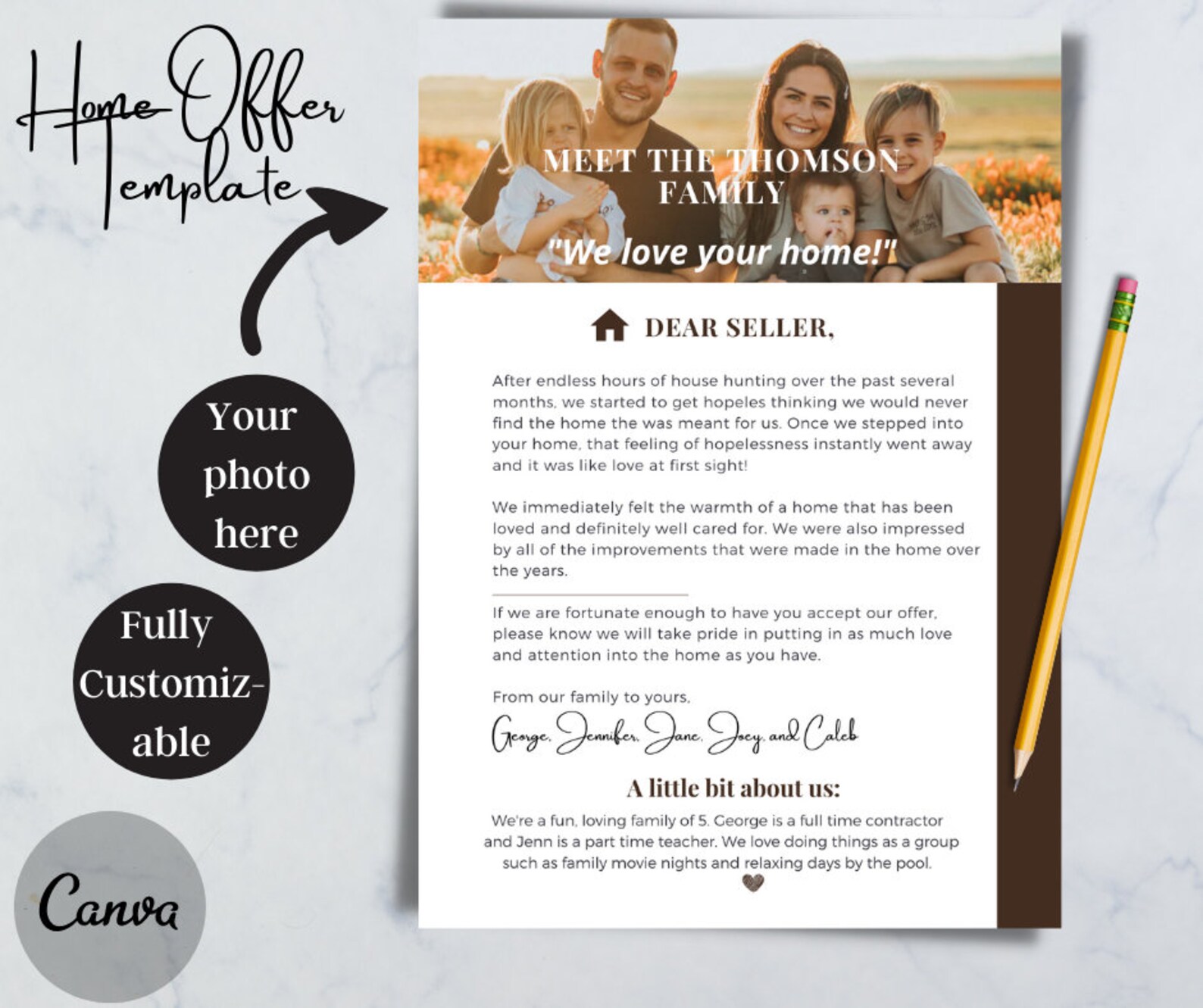 Home Offer Letter TEMPLATE, Buyer Offer Letter, Letter to Seller, Real ...