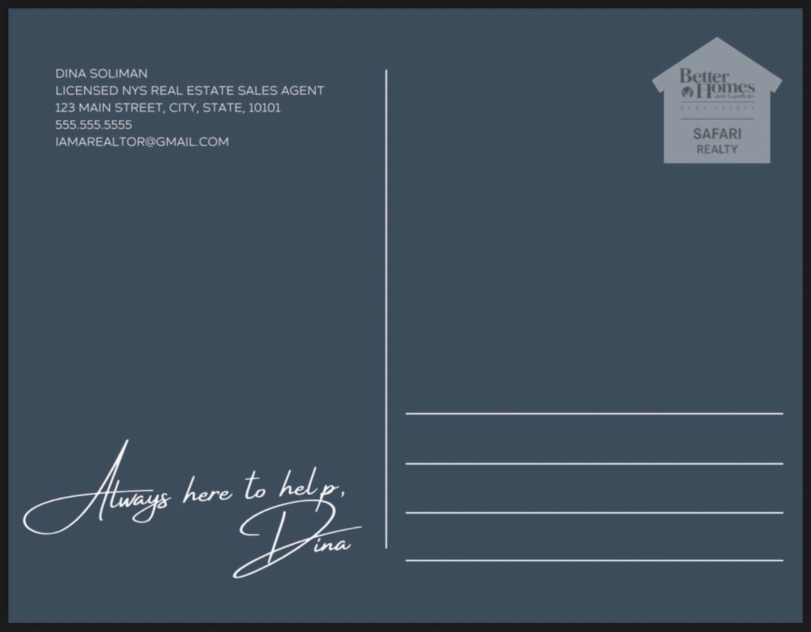 Real Estate Sales Postcard TEMPLATE, Modern Real Estate Post Card, Real ...