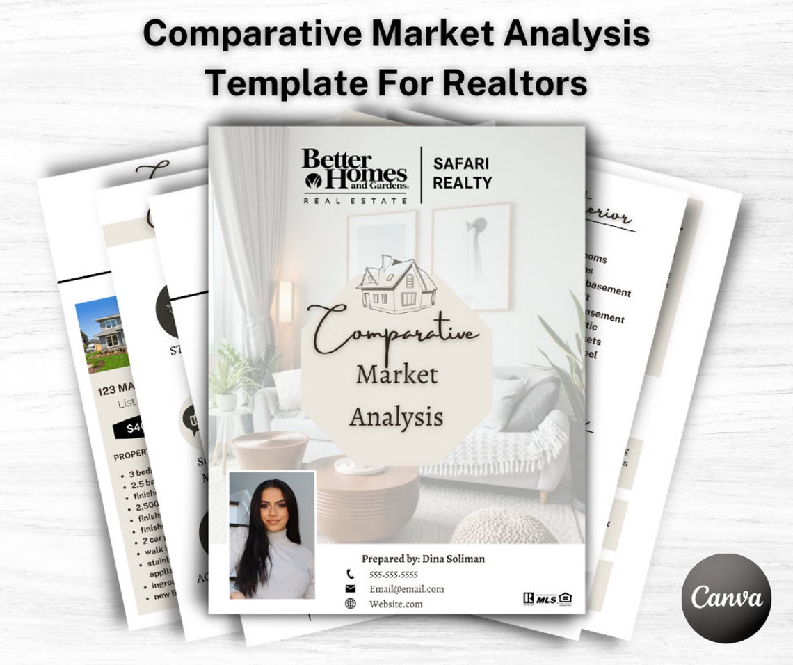 Real Estate CMA TEMPLATE, Comparative Market Analysis, Modern Realtor ...