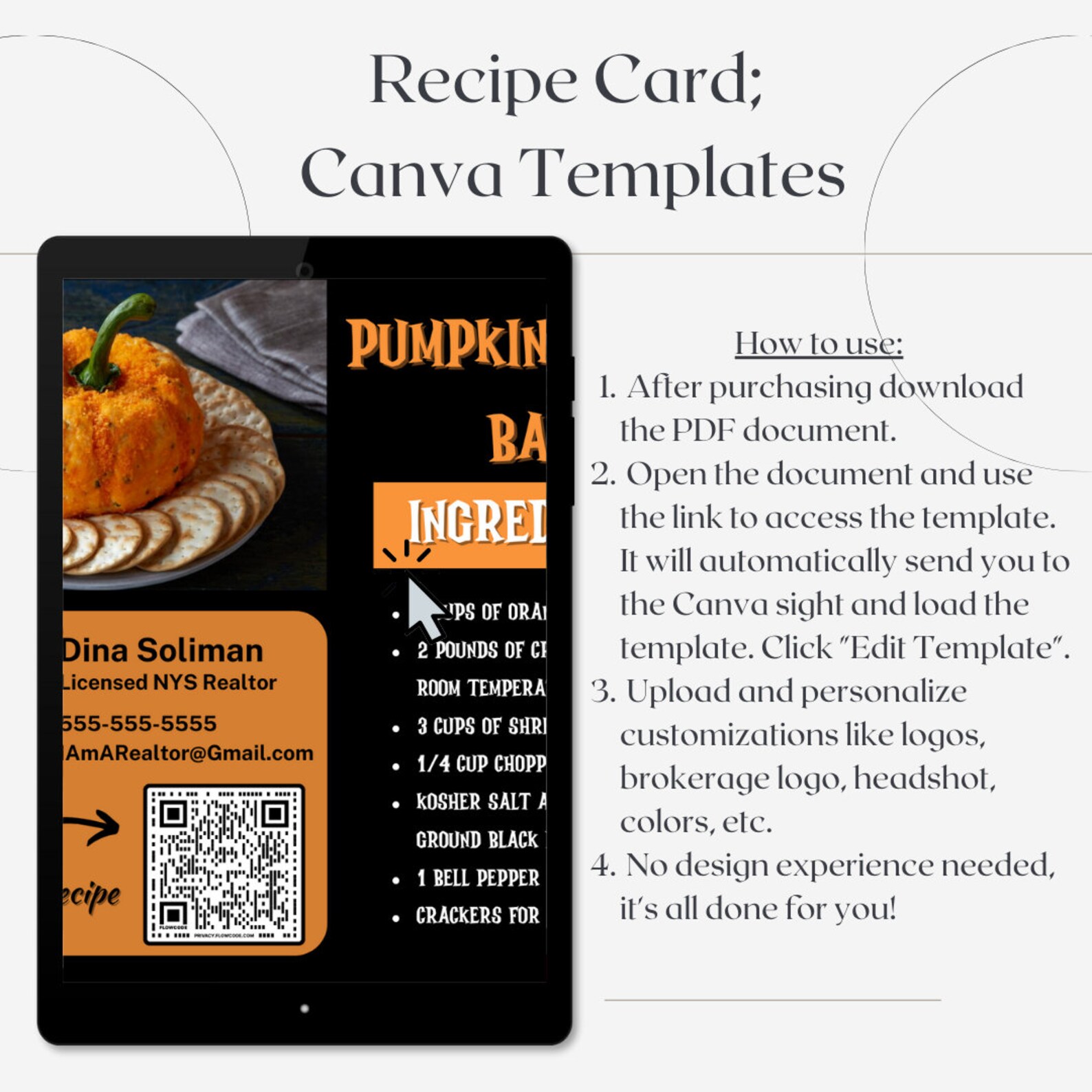 Halloween Crafts Recipe Card, Real Estate Postcard TEMPLATE, Modern ...