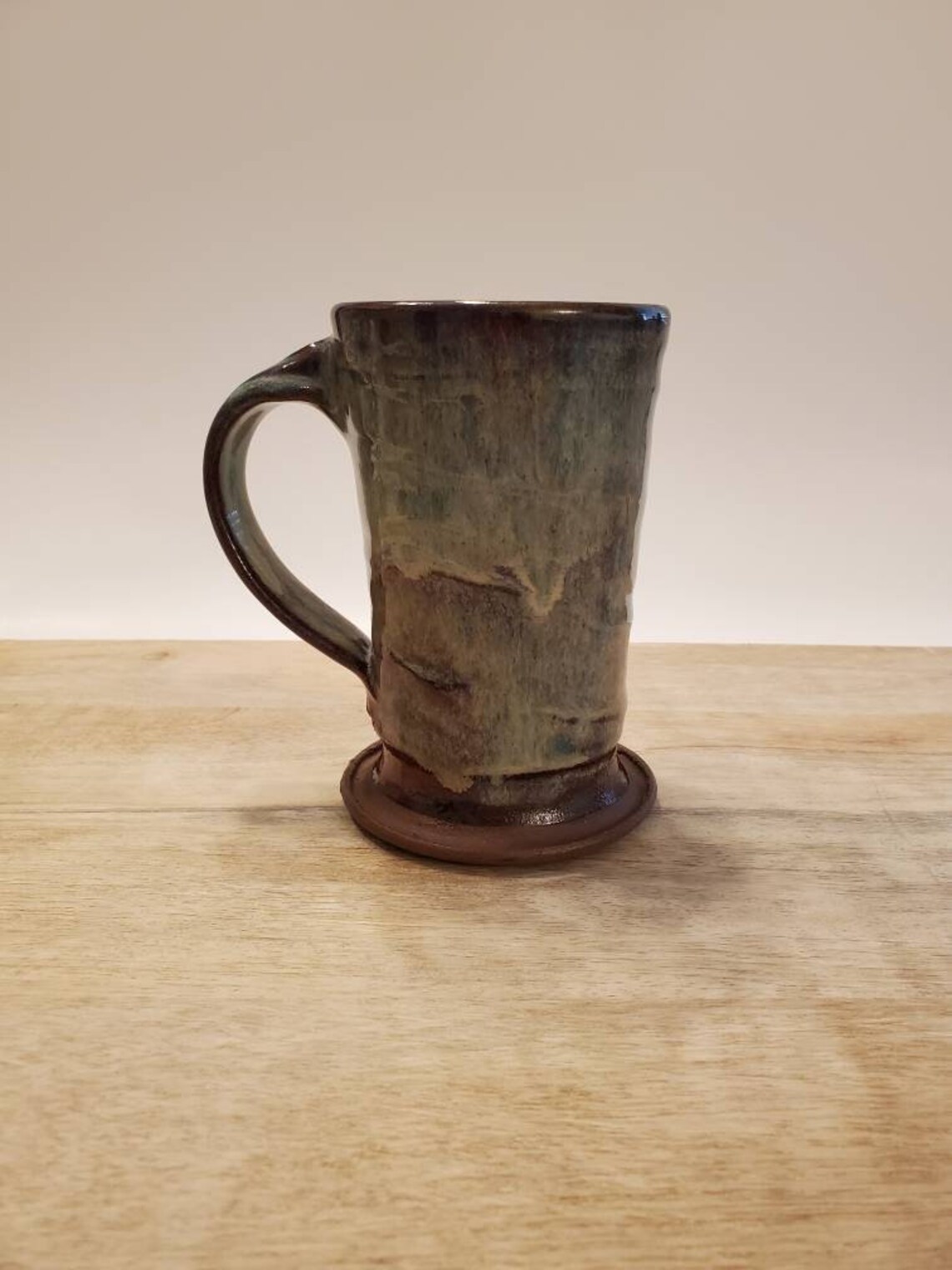 Coffee Mug Handcrafted Stoneware Mug With Drip Base. Volcano Blue ...