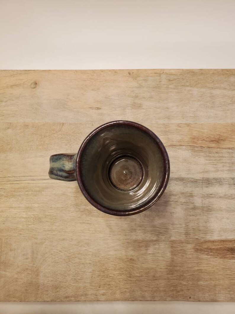 Coffee Mug Handcrafted Stoneware Mug With Drip Base. Volcano Blue ...