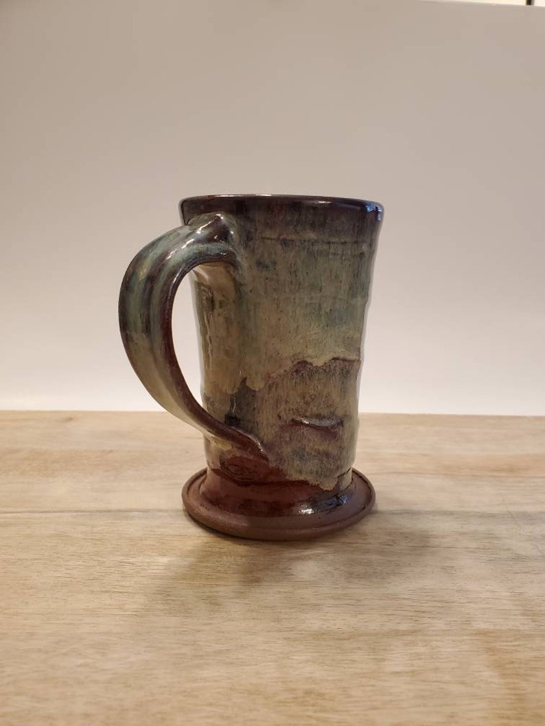 Coffee Mug Handcrafted Stoneware Mug With Drip Base. Volcano Blue ...