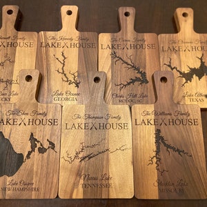 Walnut Board ANY Lake Lake House Decor Custom Cheese Board - Etsy