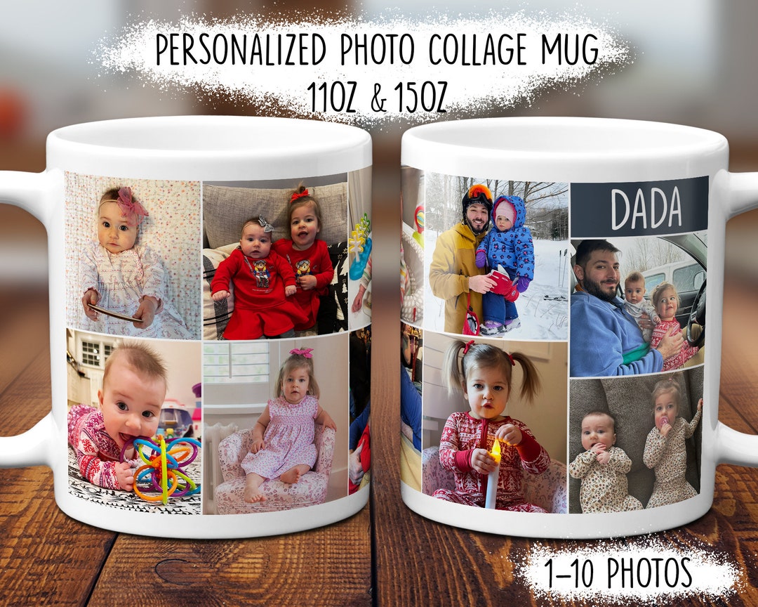 Personalized Photo Coffee Mug, Father's Day Mug, Custom Photo Collage ...