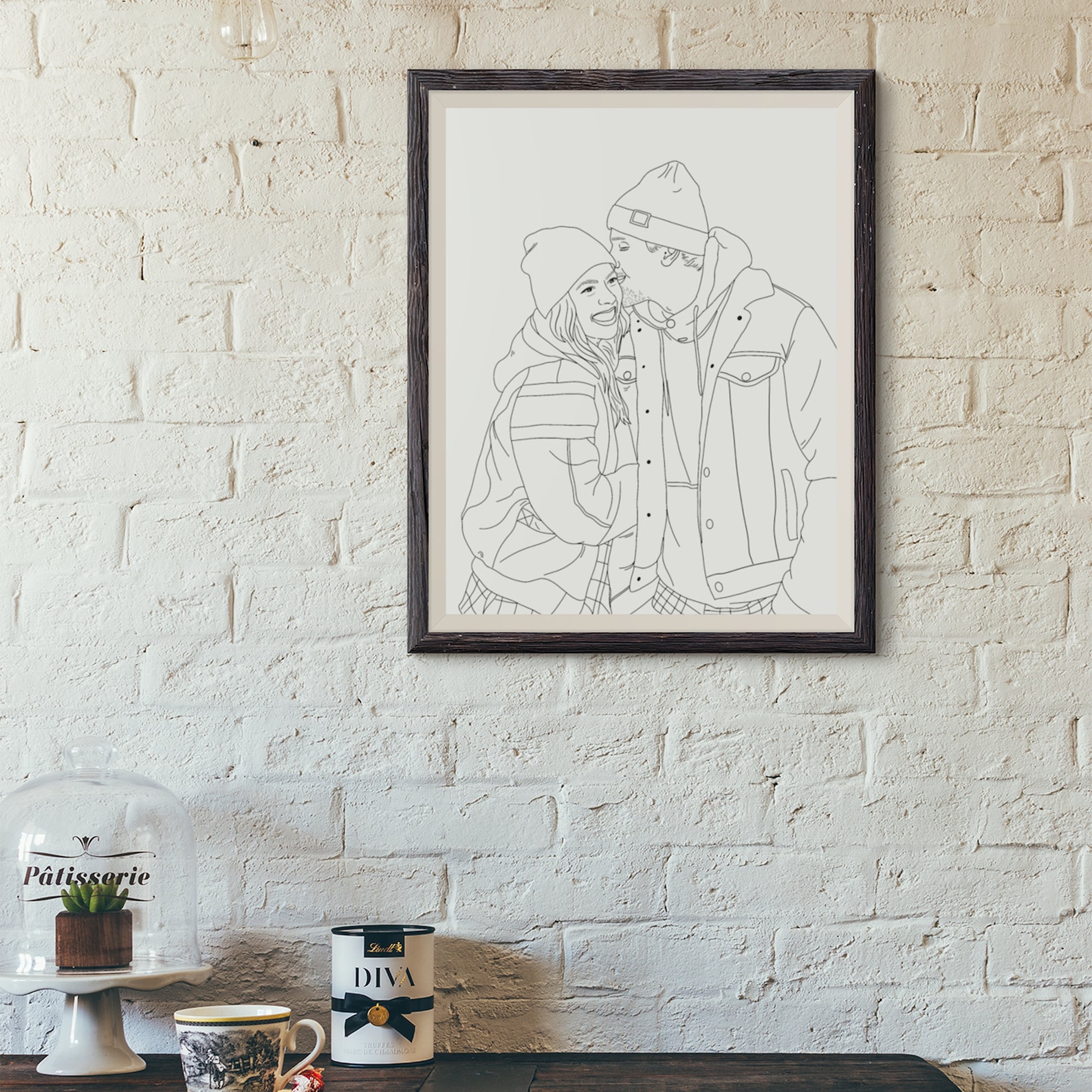 Custom Line Drawing Couple Custom Portrait Couple Line Art - Etsy