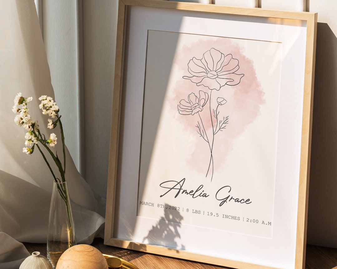 DIGITAL Custom Birth Flower, Personalized Family Birth Month Flowers ...