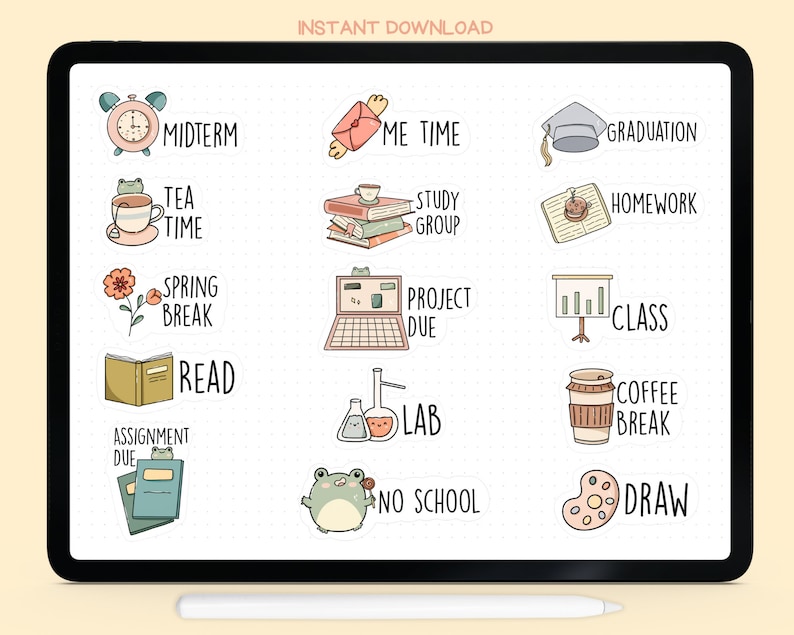 Study Digital Stickers for Goodnotes Student Goodnotes - Etsy