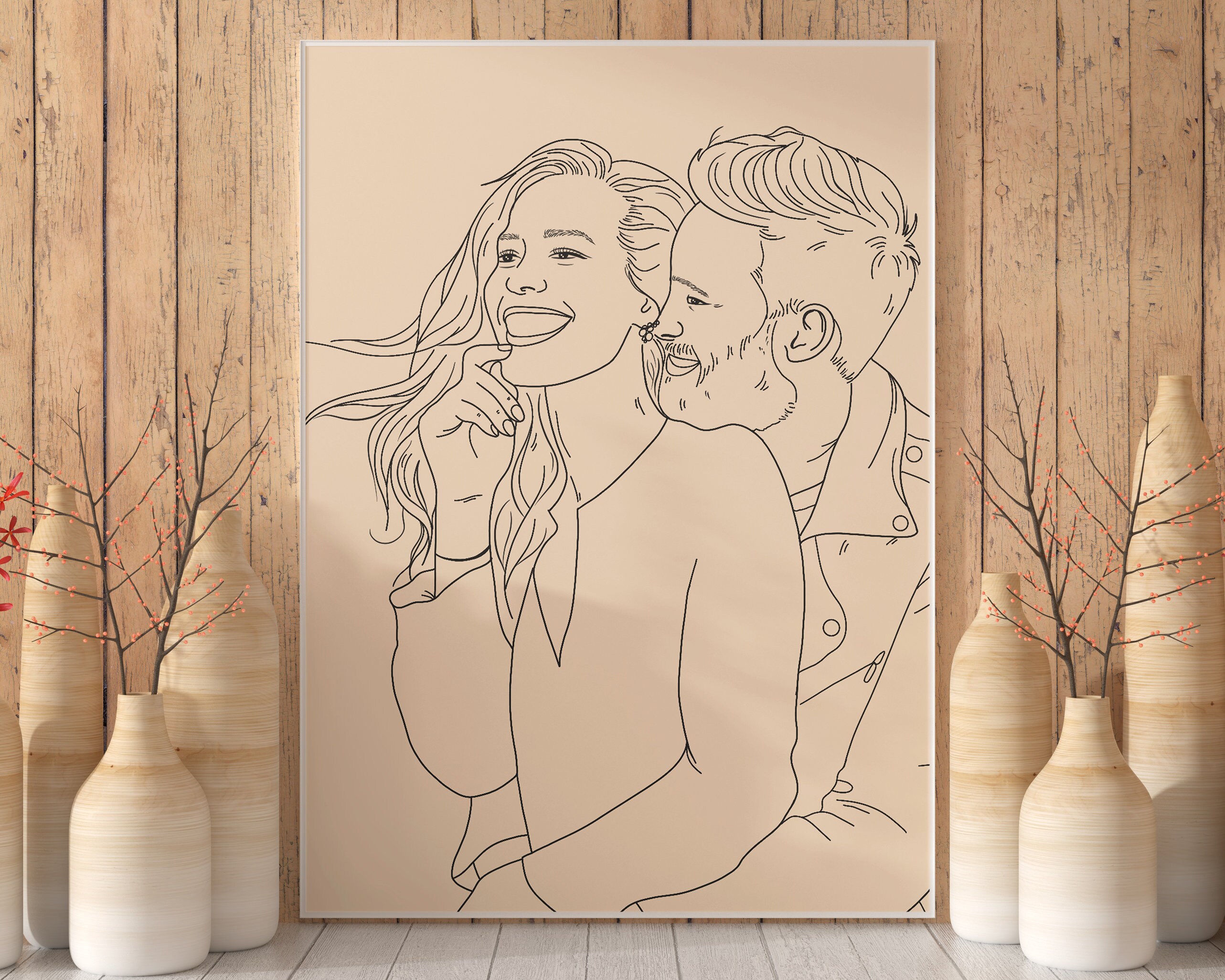 Custom Line Drawing Couple Custom Portrait Couple Line Art - Etsy Canada