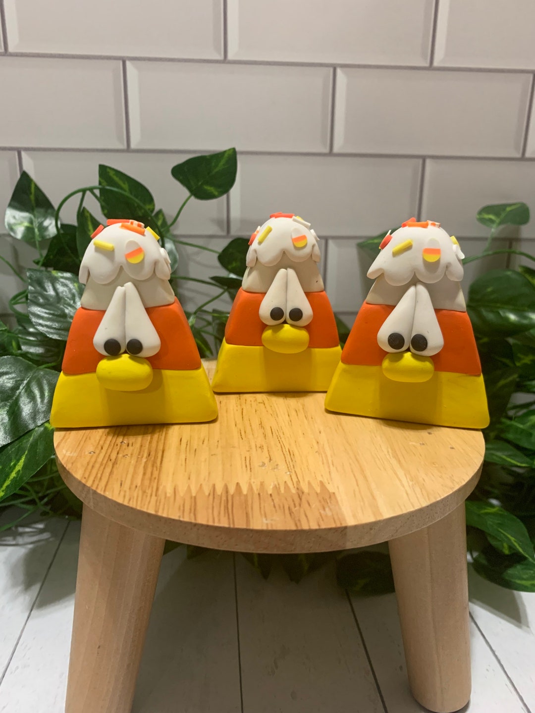 Candy Corn/halloween Decor/tier Tray Halloween/clay Figurine - Etsy