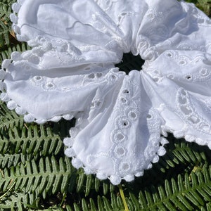 Beautiful Flower Shaped Scrunchie , Made From Embroidered Cotton - Etsy