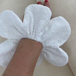 Beautiful Flower Shaped Scrunchie , Made From Embroidered Cotton - Etsy