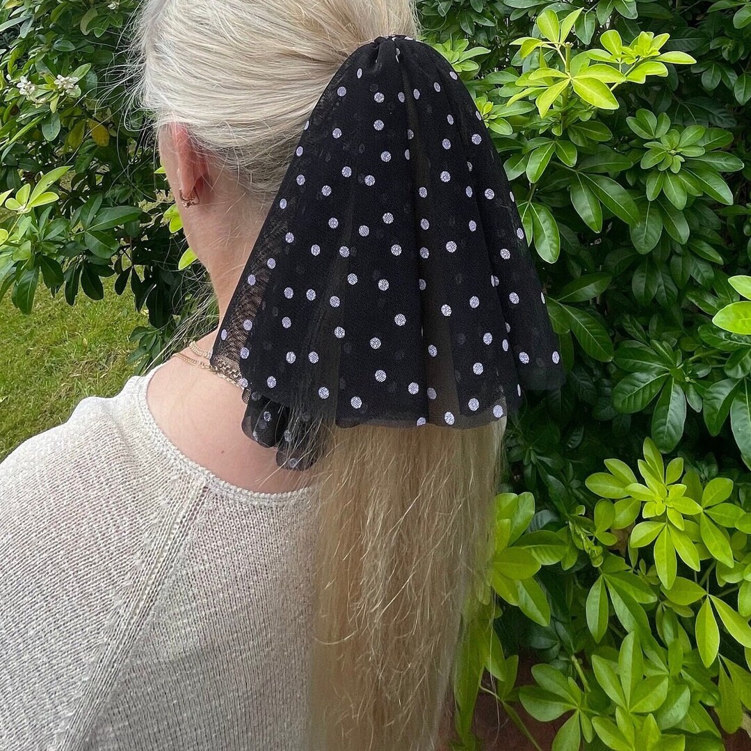 Beautiful Black Queen Size Polka Dot Scrunchie - Etsy