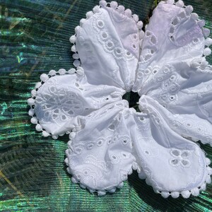 Beautiful Flower Shaped Scrunchie , Made From Embroidered Cotton - Etsy