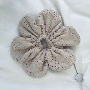 Beautiful Flower Shaped Scrunchie , Made From Embroidered Cotton - Etsy