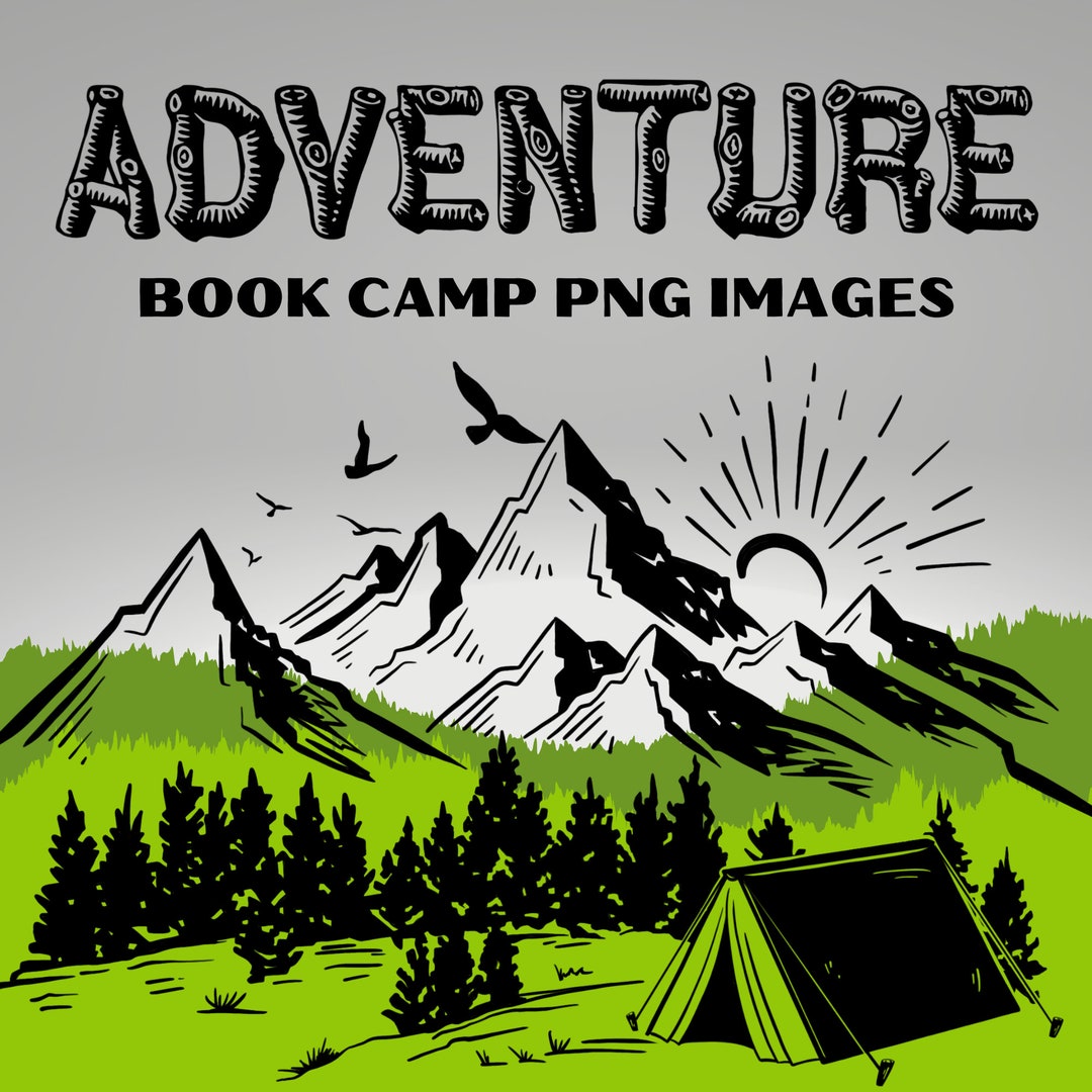Adventure Summer Reading Digital Download - Book Camp Image PNG - Etsy