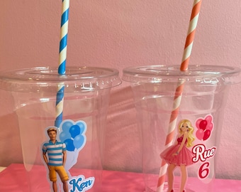 Barbie and Ken Cup Stickers - Etsy
