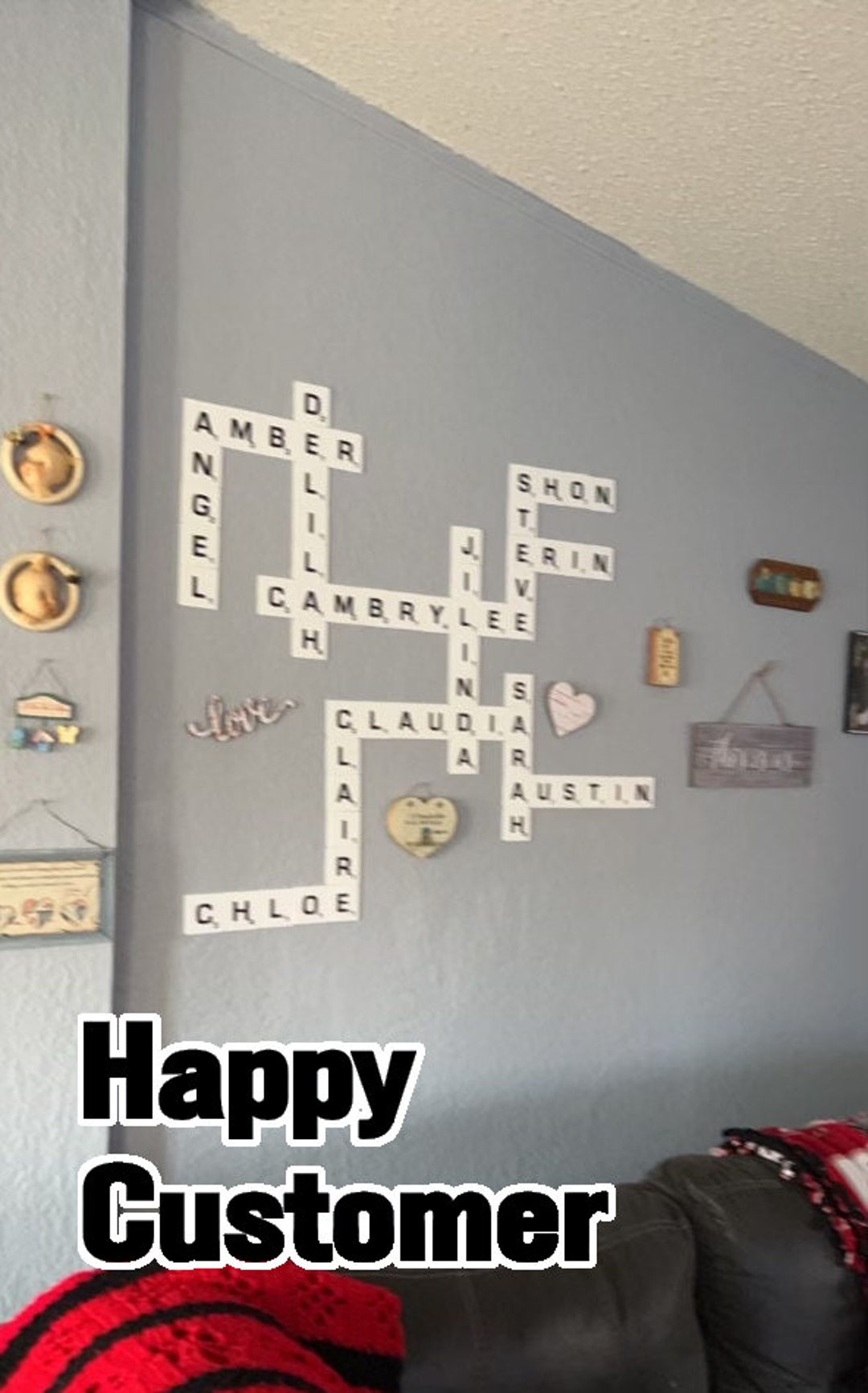 3D Scrabble Tiles Customizable Art Mounting Stickers Included 2.75 X 2. ...