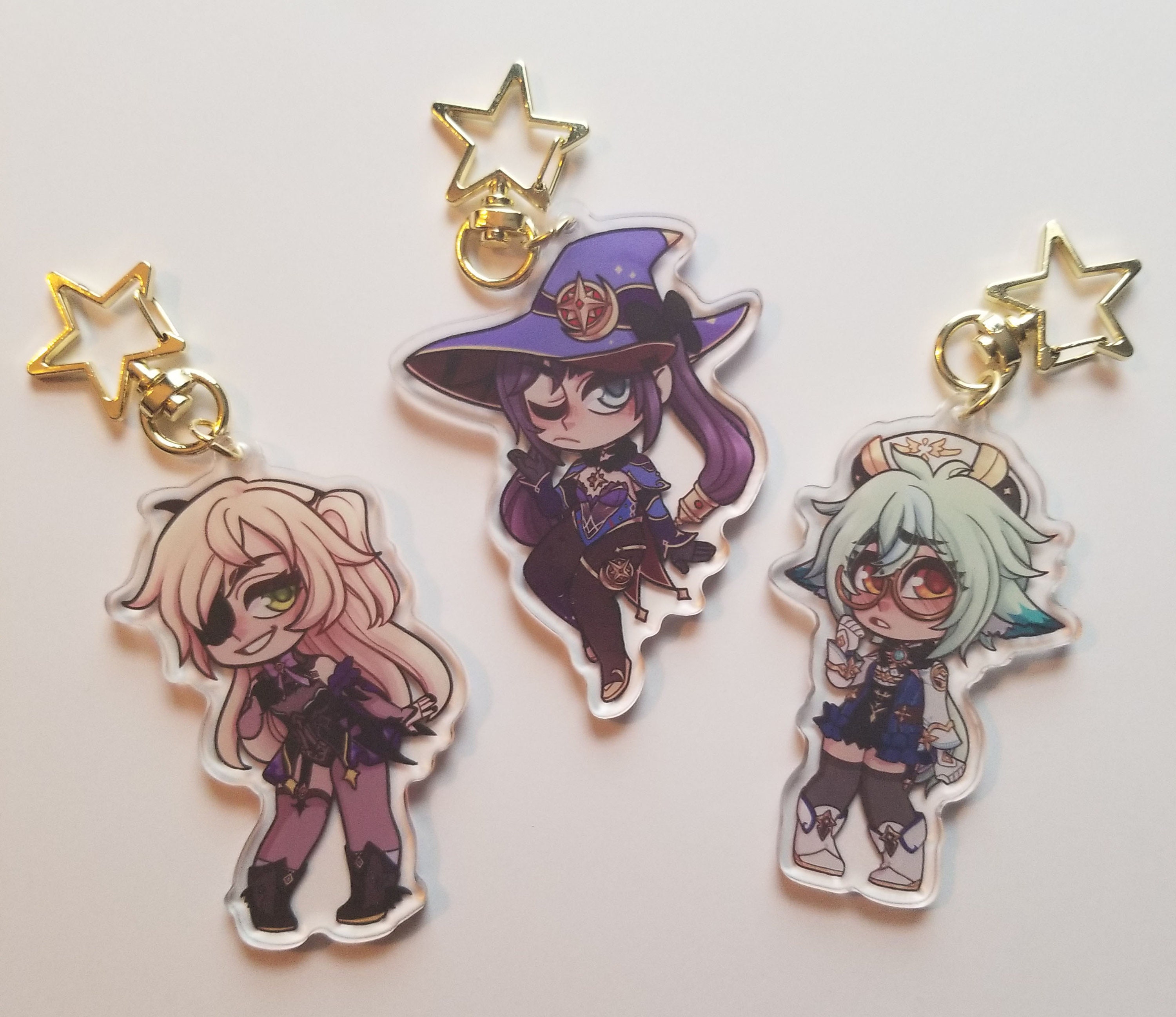 Genshin Impact 3 Chibi Acrylic Keychains - Etsy