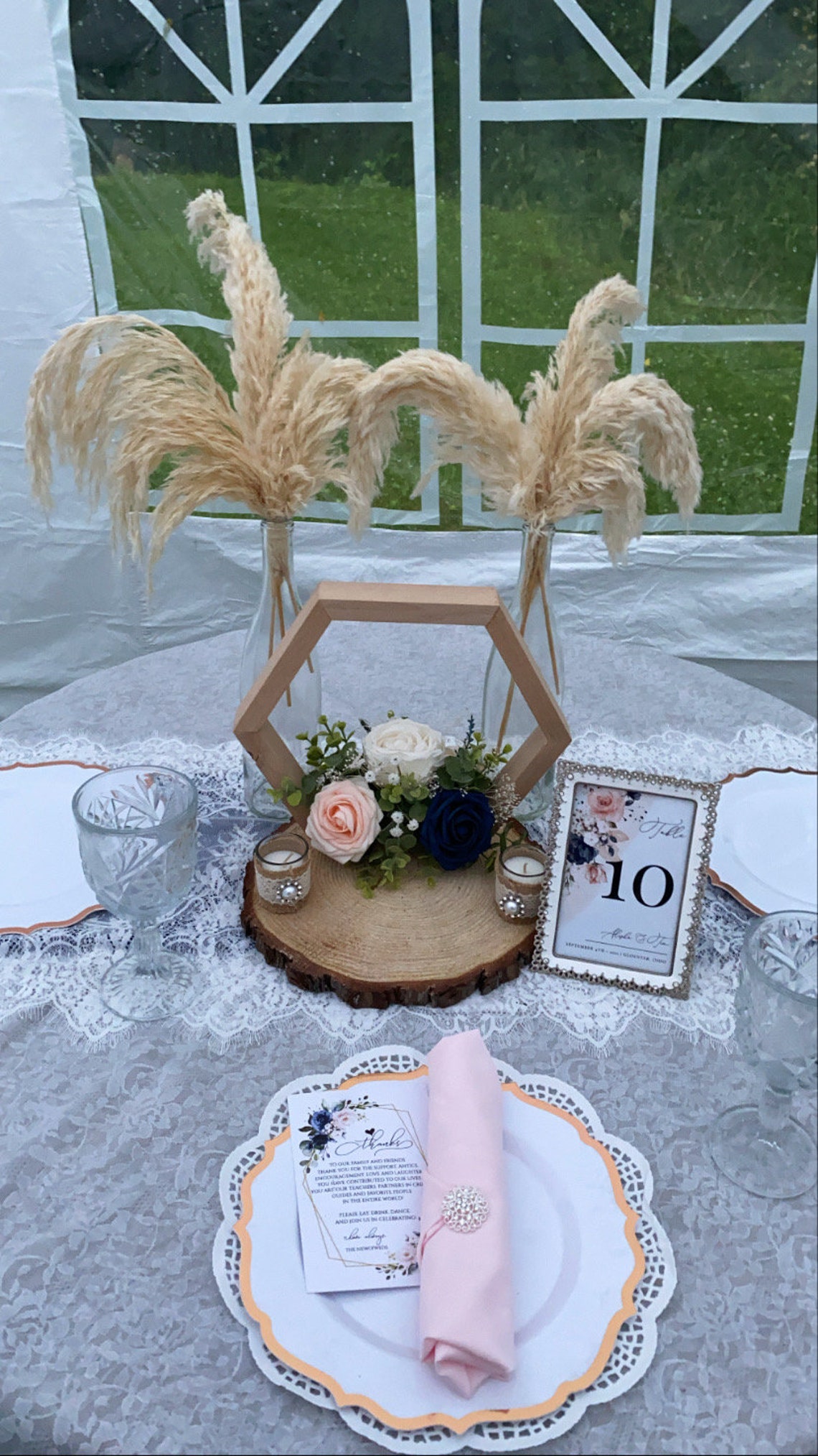 Hexagon Centerpieces Wedding Decoration Floral Hexagon | Etsy