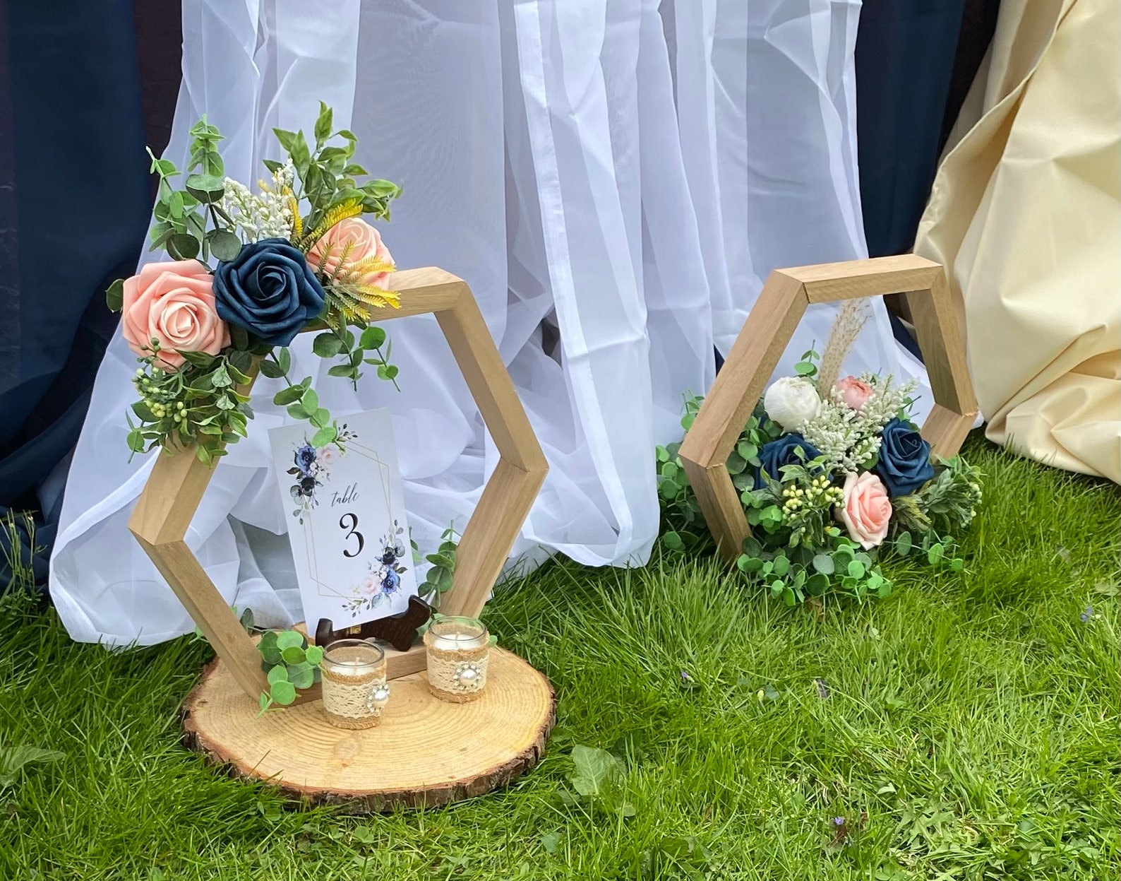Hexagon Centerpieces Wedding Decoration Floral Hexagon | Etsy