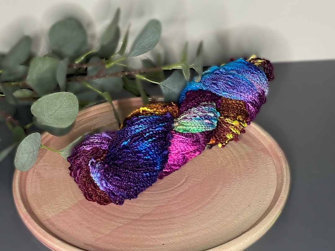 PURPLE RAINBOW | Sock, Slub, Boucle, Chunky | Fluorescent Yarn | Unique ...