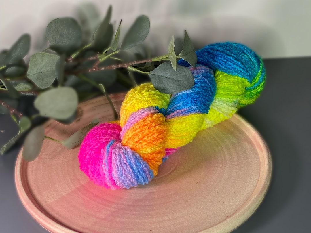 NEON LIGHTS Sock, Slub, Boucle, Chunky Fluorescent Yarn Unique Yarn for ...