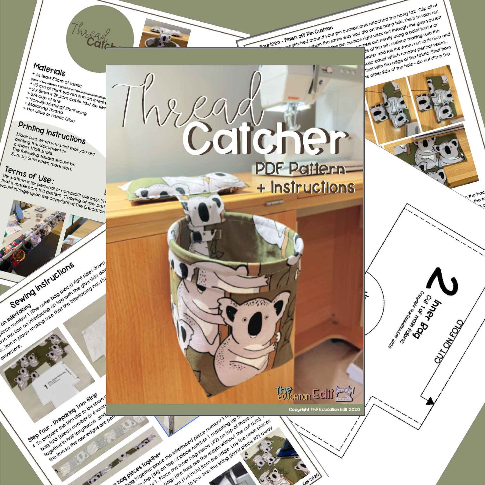 INSTANT DOWNLOAD Thread Catcher Digital PDF Sewing Pattern Instructions ...