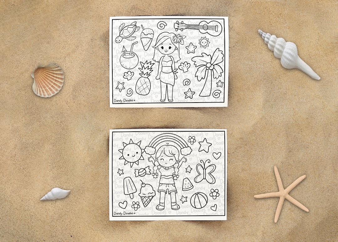 Summer Coloring Pages Bundle - Summer 2024 Coloring Pages - Etsy