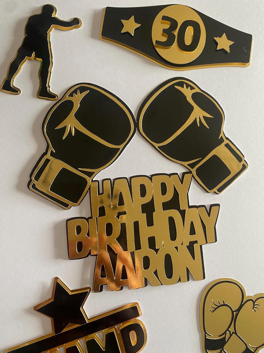 Personalised Boxing Themed Cake Topper Set - Etsy