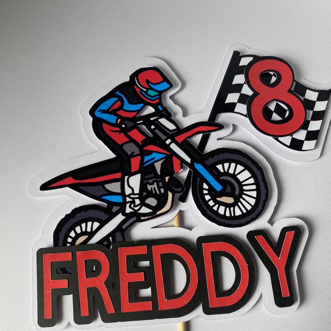 Motor Bike Birthday Party Cake Topper, - Etsy
