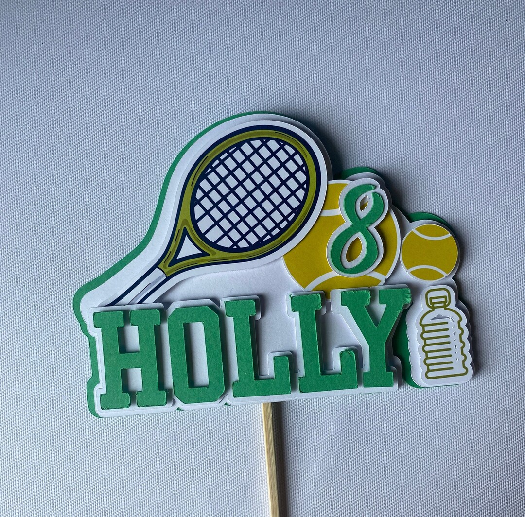 Personalised Tennis Themed Cake Topper for Birthday Party - Etsy