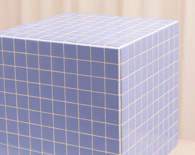 Big Tile Cube – Handmade Side Table – Modern Mosaic Furniture ...