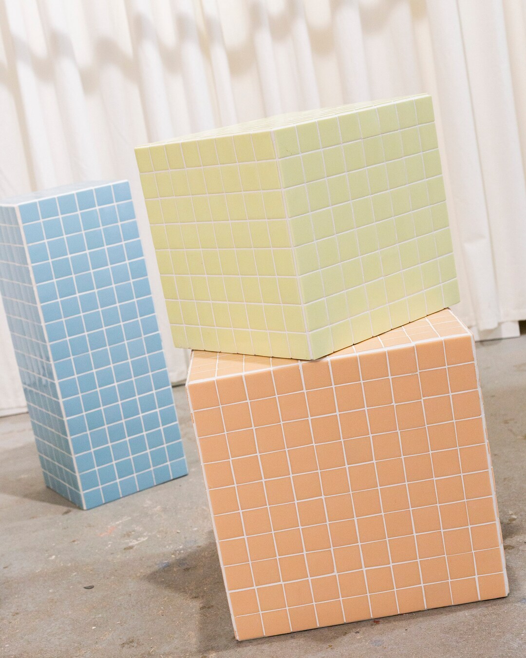 Tile Side Table – Handmade Tile Cube – Modern Mosaic Furniture – Retro ...