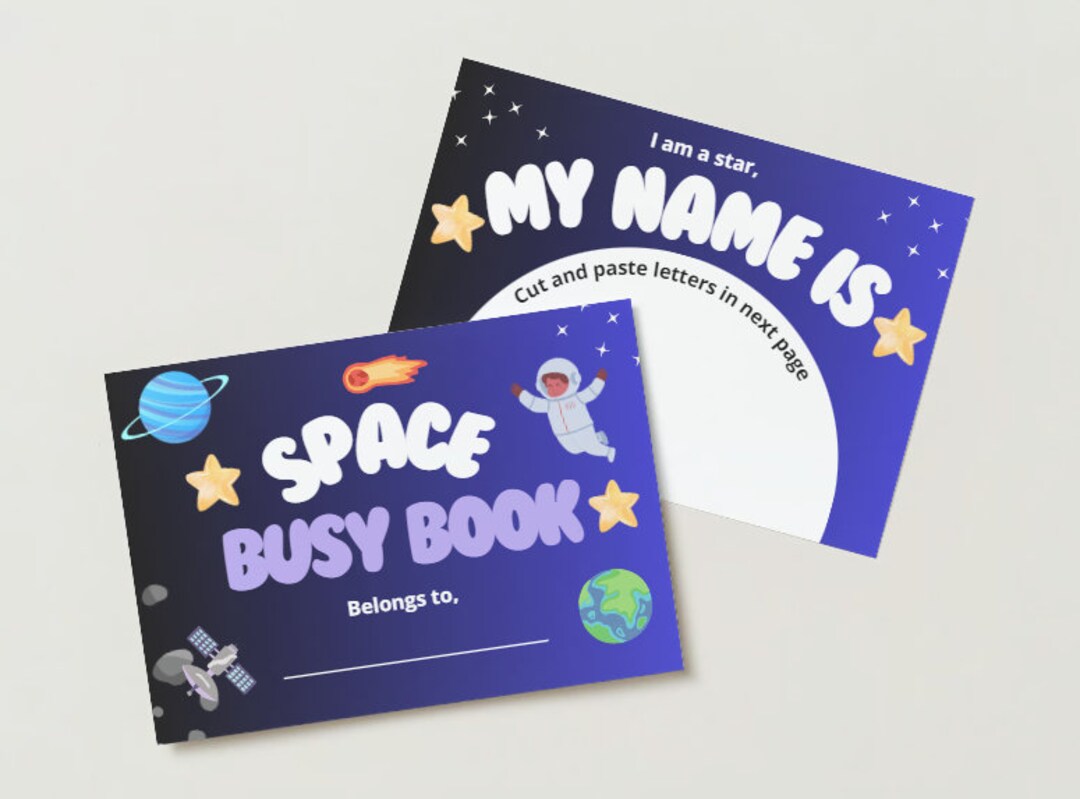 Quiet Busy Books Digital Printable Space Theme, A4 Toddler Activity ...