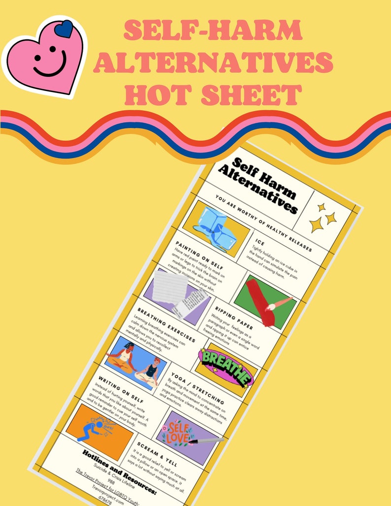 Self-harm Alternatives Hot Sheet - Etsy