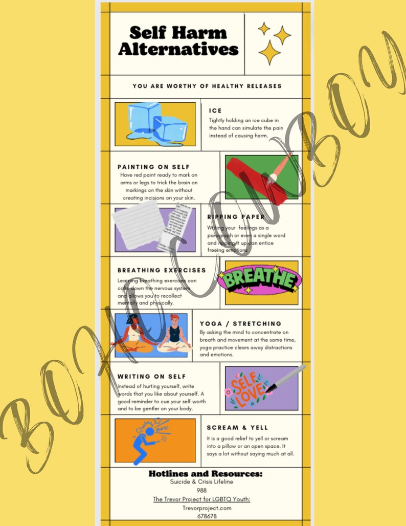 Self-harm Alternatives Hot Sheet - Etsy