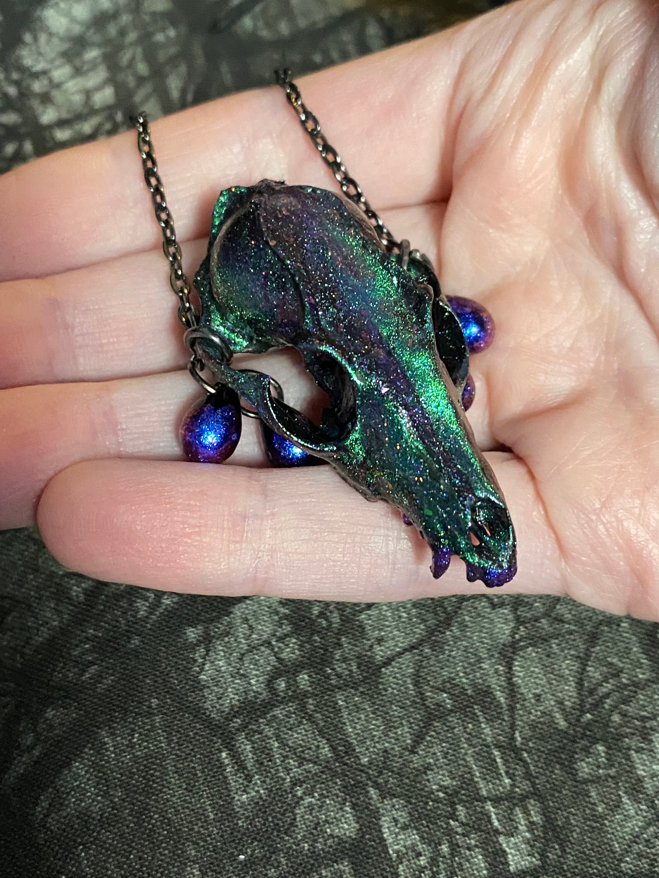 Season of the Witch Fox Skull Necklace - Etsy