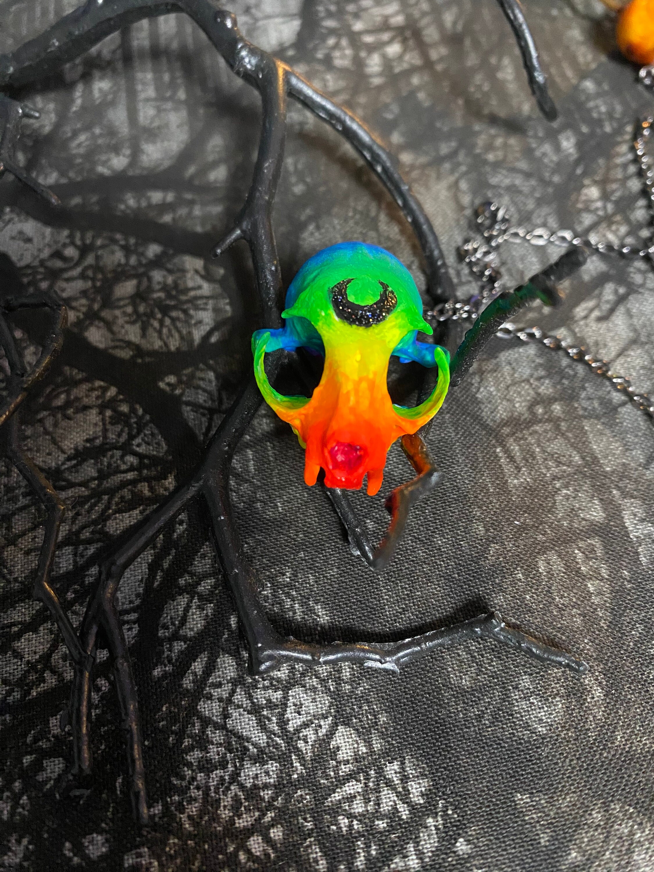 Prism Cat Skull Necklace - Etsy