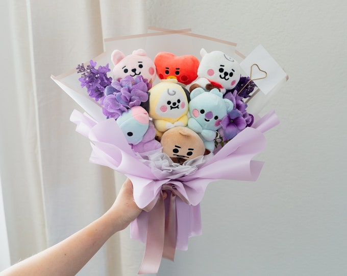 Handmade BTS Plushie Bouquet, for Birthday, Anniversary, Friend Gift - Etsy