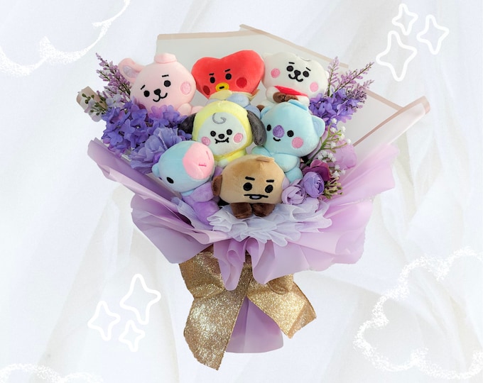 Handmade BTS Plushie Bouquet for Birthday Anniversary - Etsy