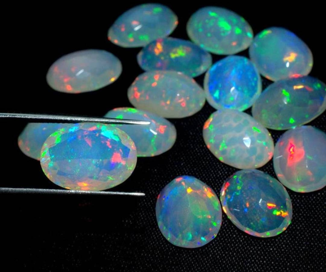 Opal, Welo Fire Opal, Flashy Fire Opal, White Opal Gemstone, Faceted ...