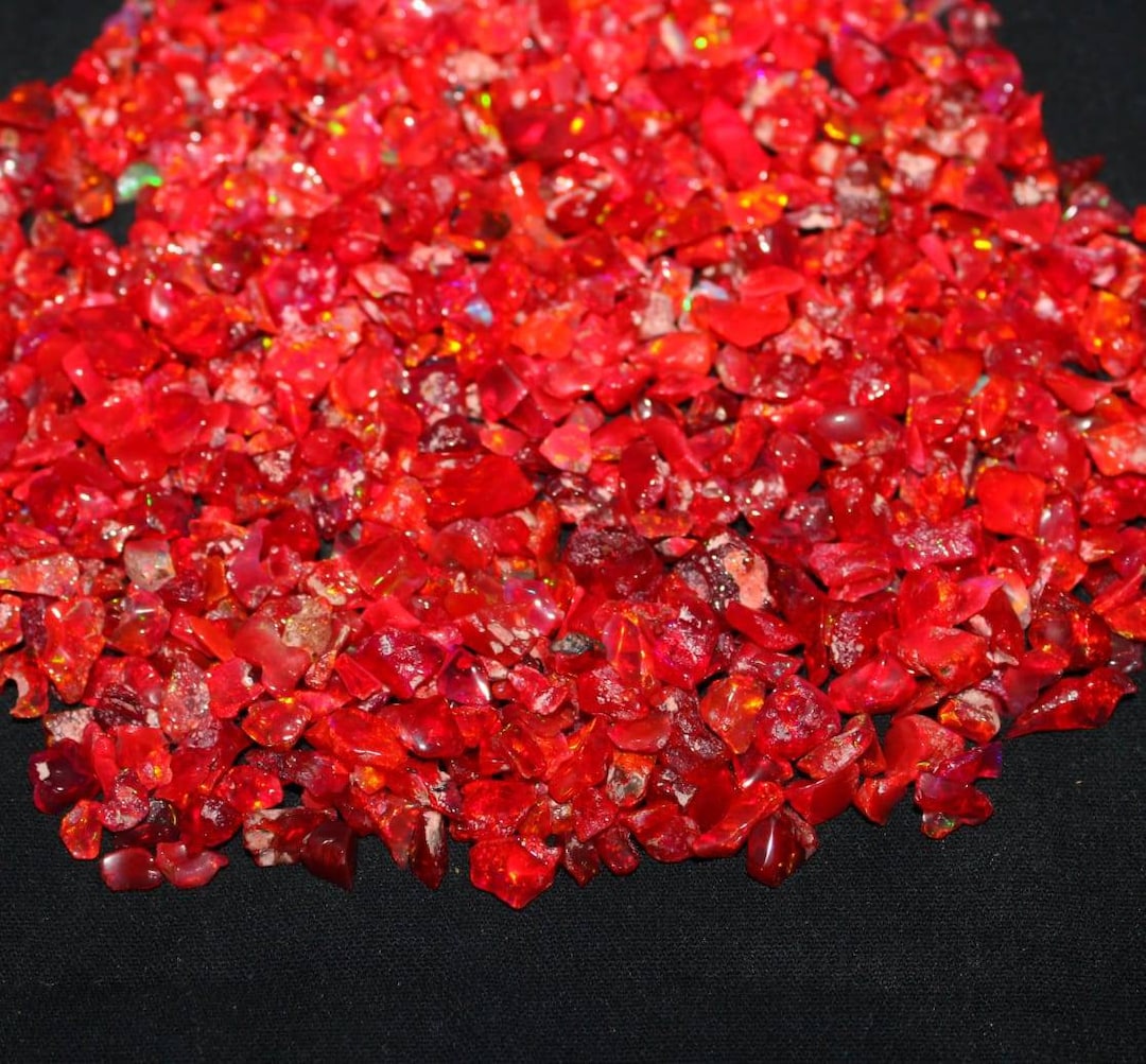20 Carat Lot Natural Ethiopian Red Opal Polished Rough, Welo Fire Red ...