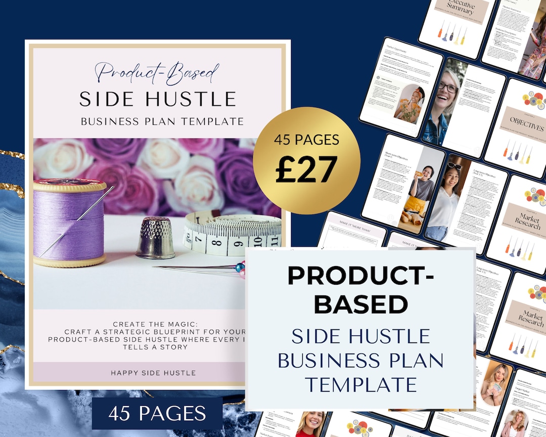 Side Hustle Business Plan Template for Product Based Businesses, Etsy ...